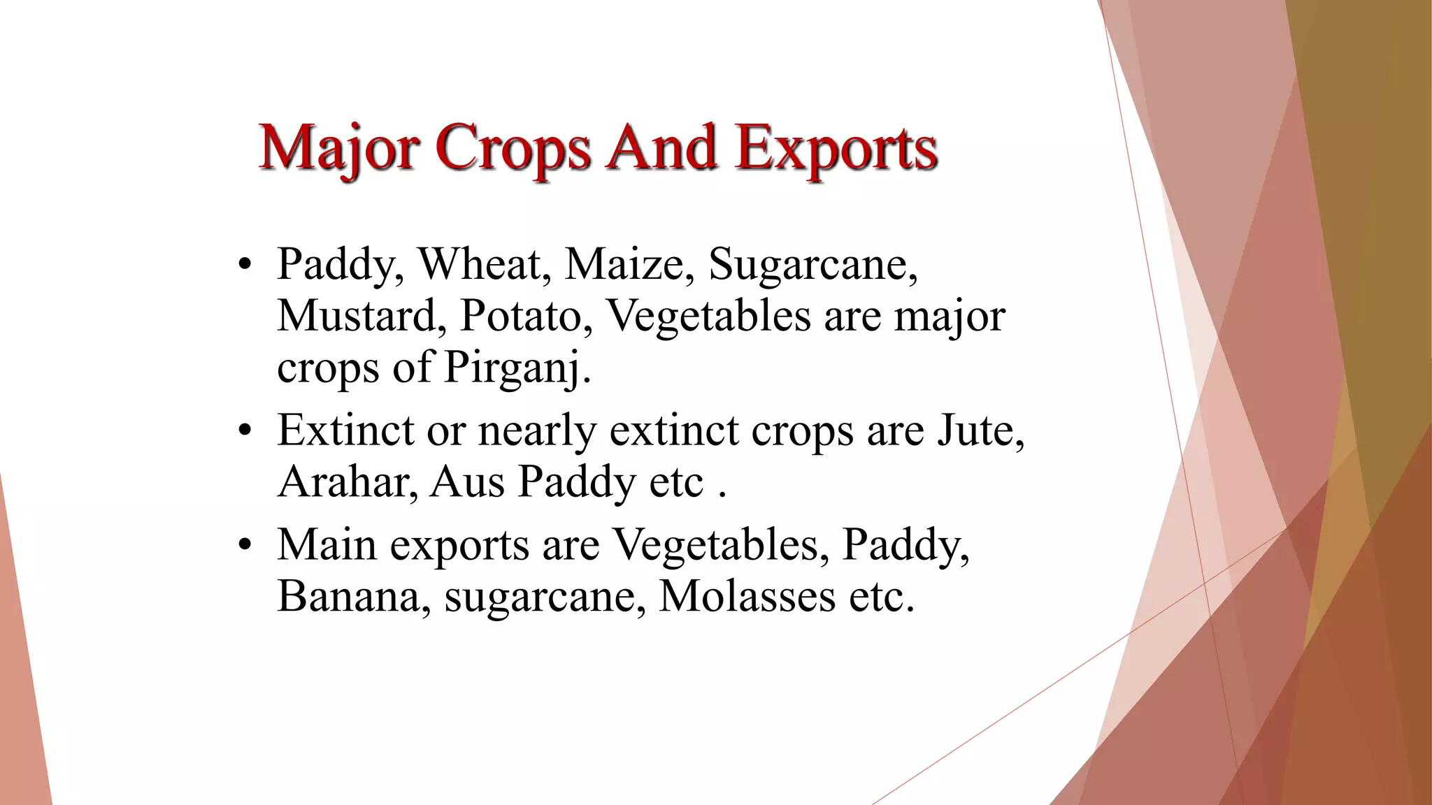 Basic agricultural information of pirganj upazila, rangpur copy | PPTX