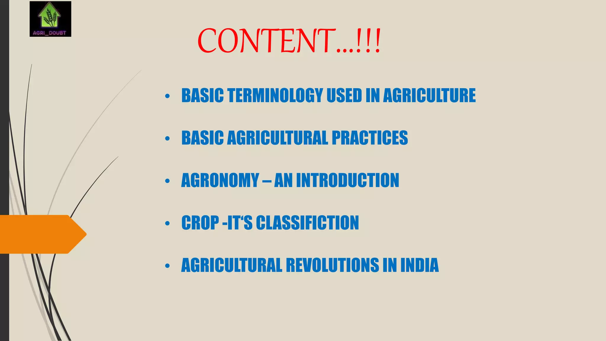 Basic agronomy | PPTX