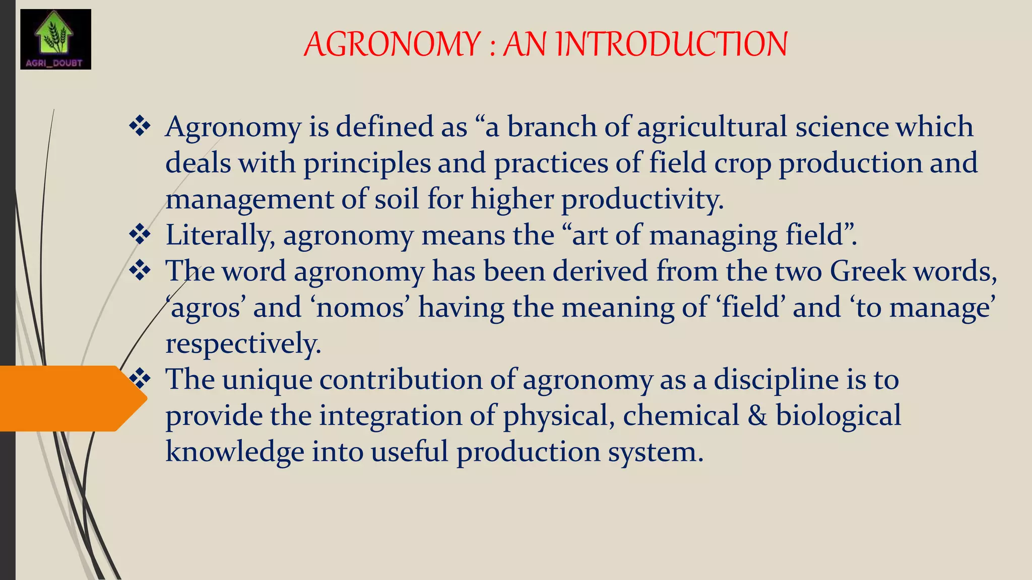Basic agronomy | PPTX