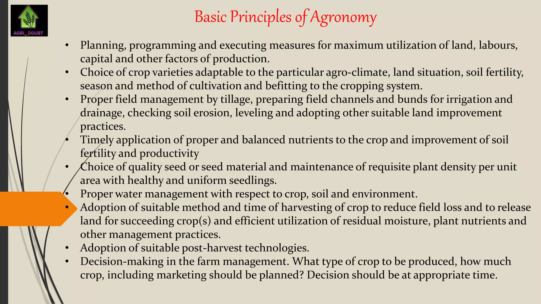 Basic agronomy | PPTX