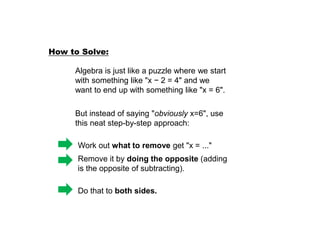 Basic algebra | PPTX