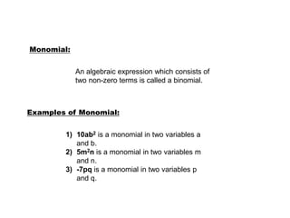 Basic algebra | PPTX