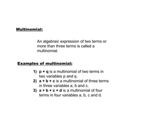 Basic algebra | PPTX