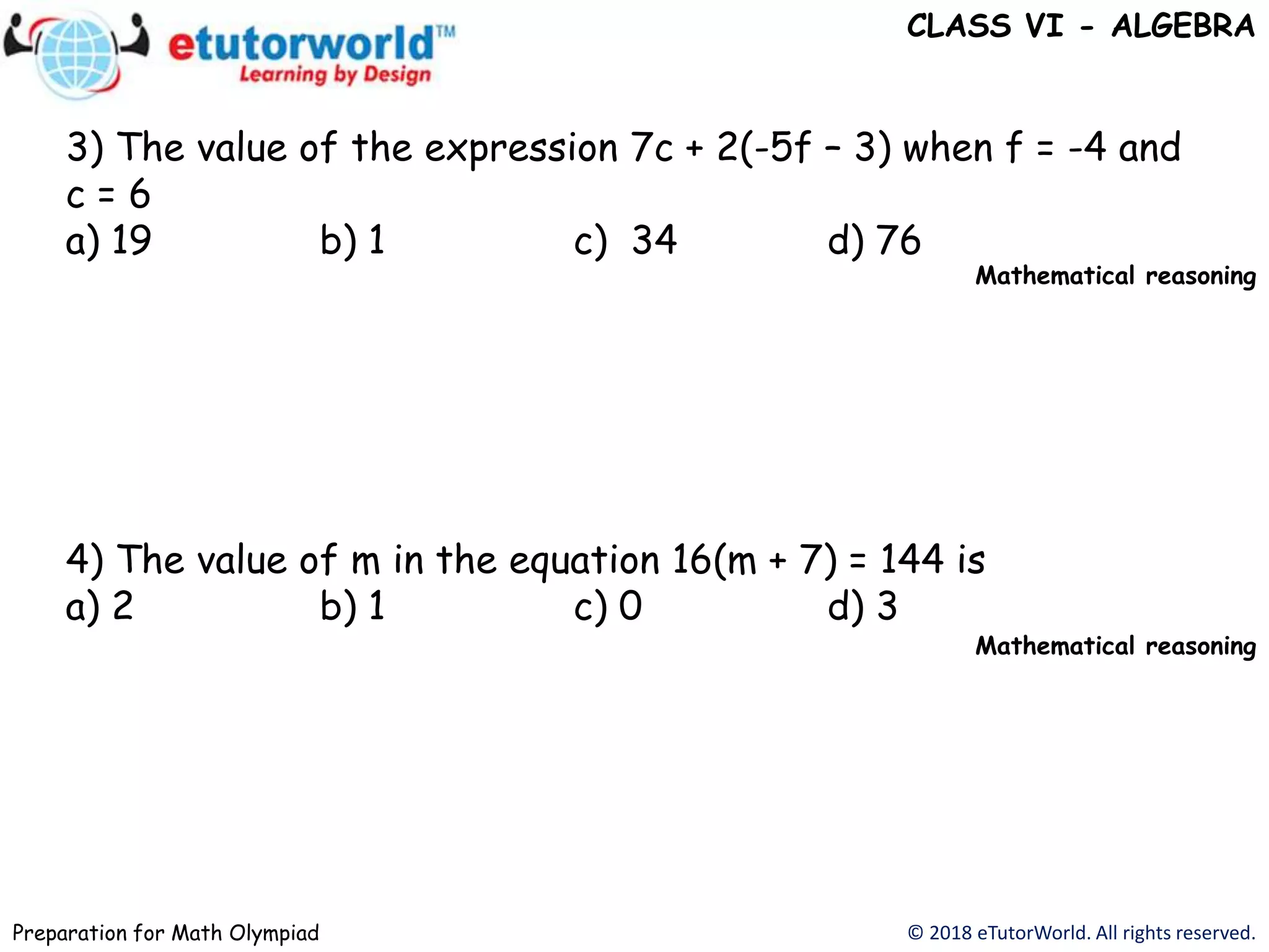 Basic algebra | PPTX