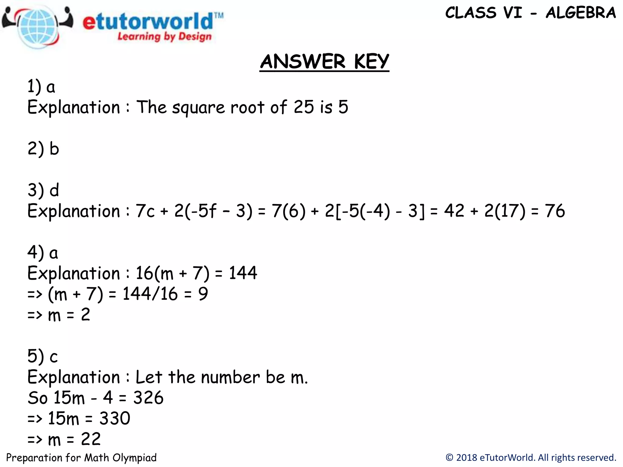 Basic algebra | PPTX