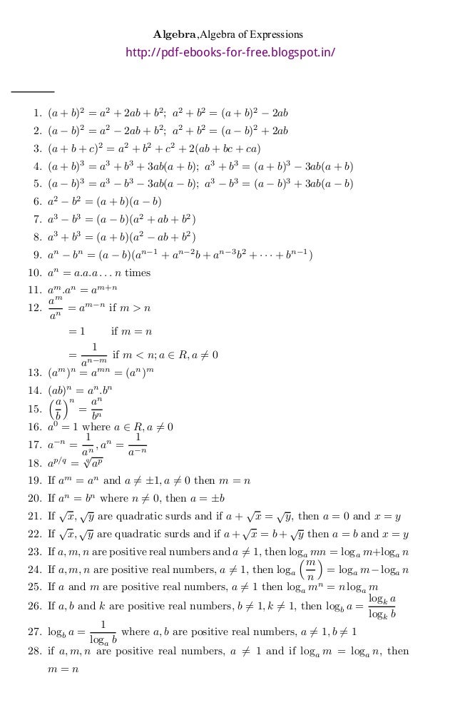 Basic Mathematical Formula Basic Mathematical Formula
