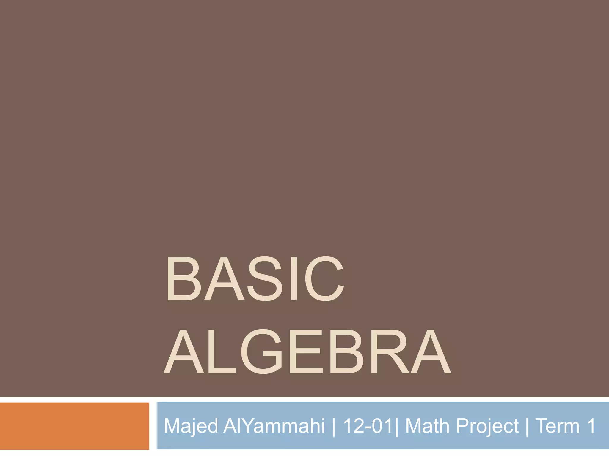 Basic algebra ppt | PPTX
