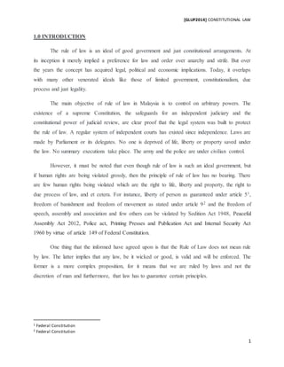 Rule of Law and Violation of Human Right | DOCX