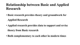 Basic and Applied Research.pptx | Undergraduate Education | College ...