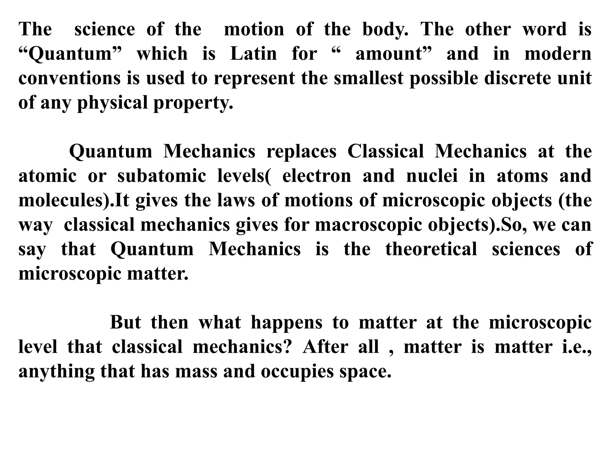 Basic and fundamental of quantum mechanics (Theory) | PPTX