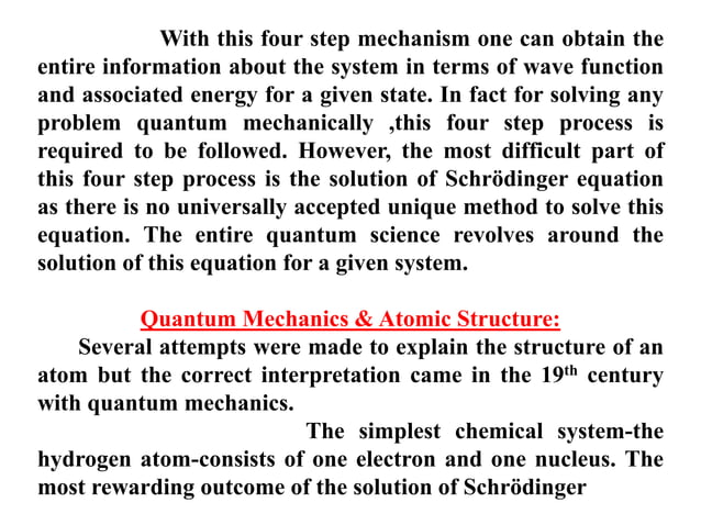 Basic and fundamental of quantum mechanics (Theory) | PPTX | Chemistry ...