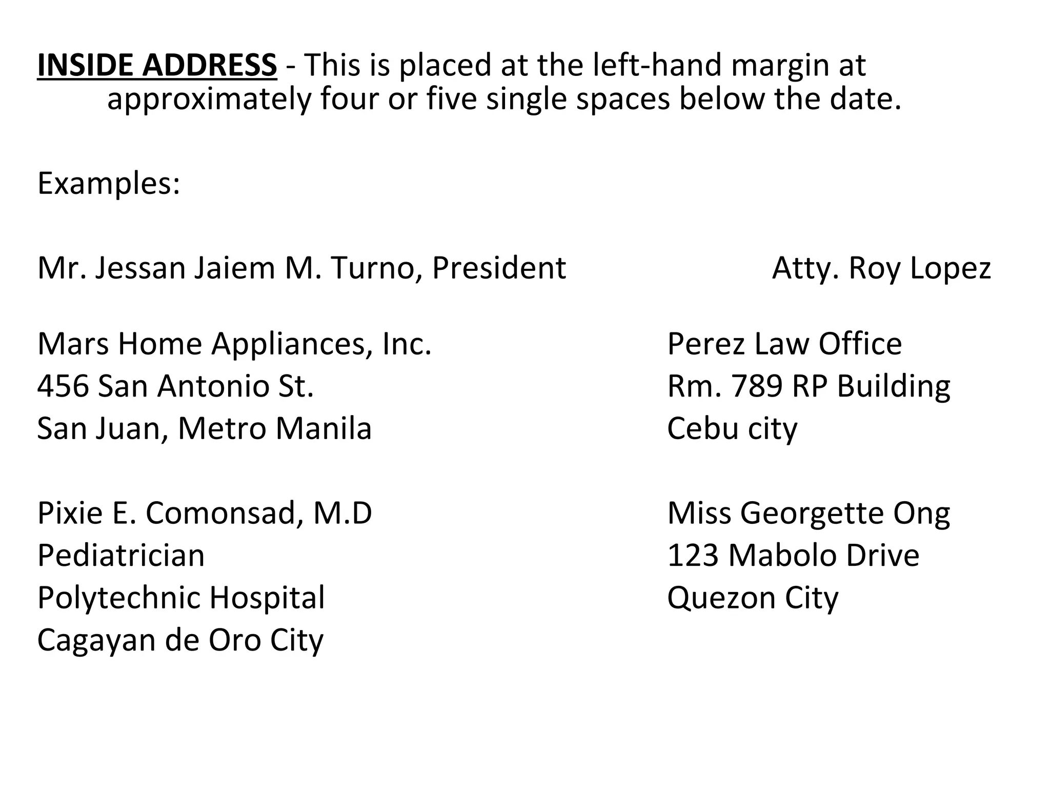 Basic and miscellaneous parts of business letter | PPT