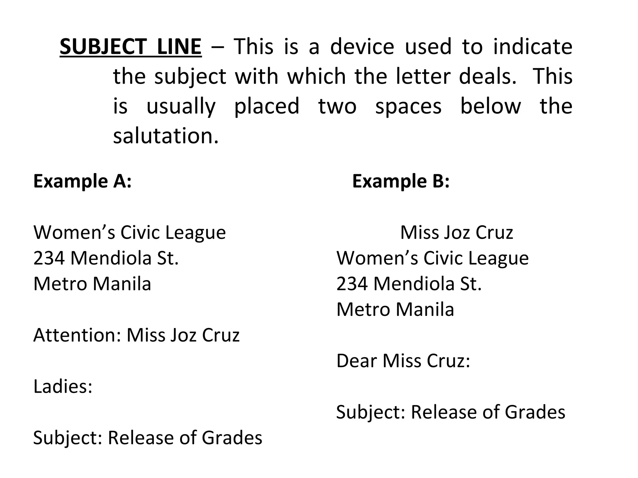 Basic and miscellaneous parts of business letter | PPT