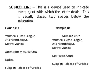 Basic and miscellaneous parts of business letter | PPT