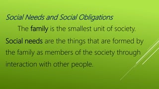 Basic and Social Needs of the Family | PPTX