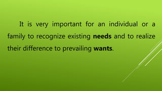 Basic and Social Needs of the Family | PPT