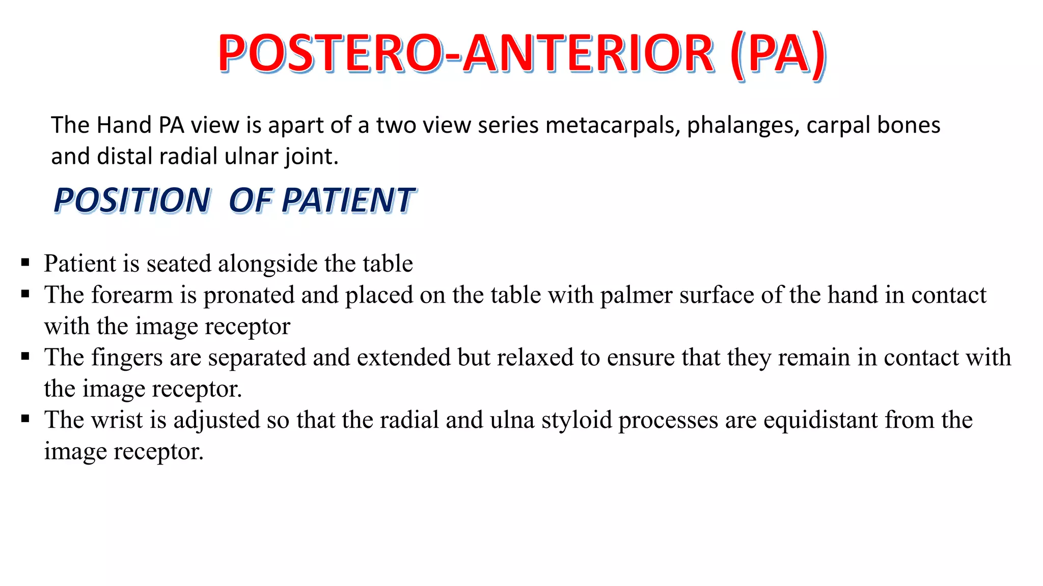 Basic and supplementary projection of hand | PPTX