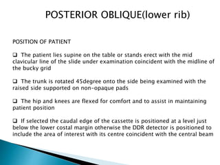 RIBS STERNUM X RAY PROJECTIONS . | PPTX