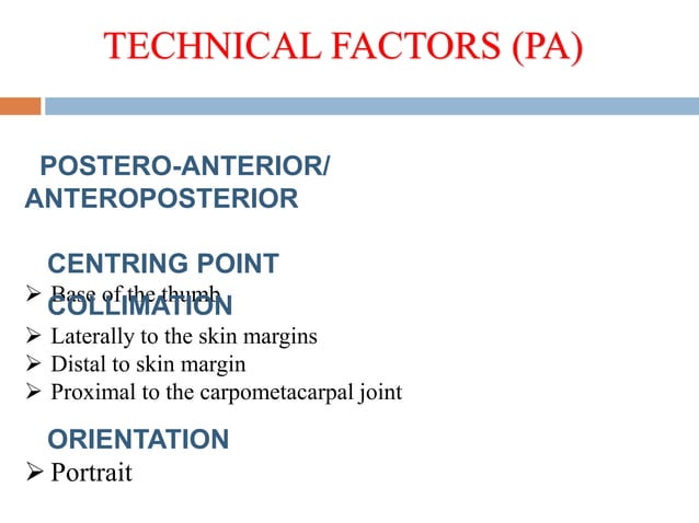 Basic and supplementary projections of thumb and scaphoid | PPTX
