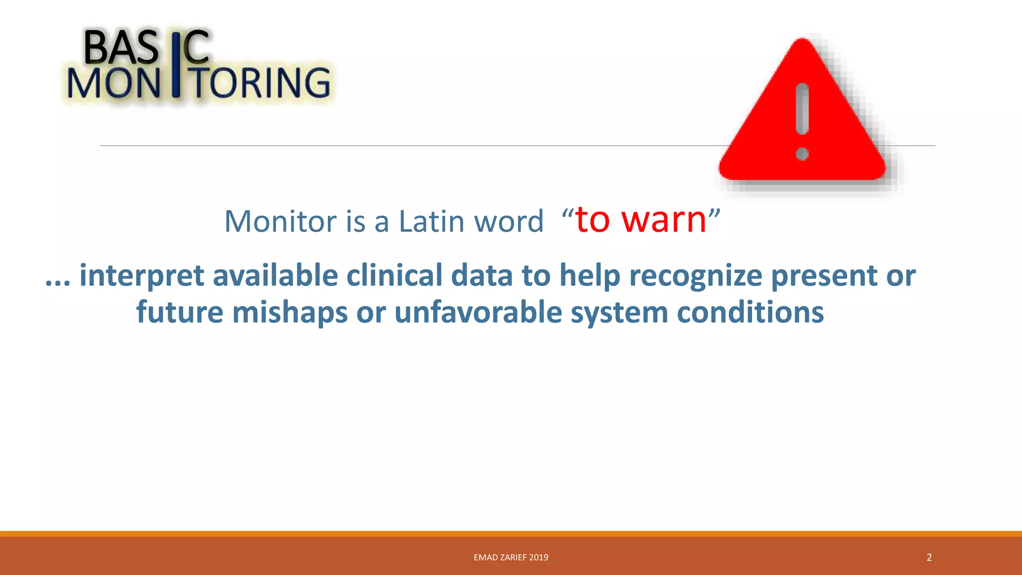 Basic anesthesia monitoring- Emad Zarief | PDF