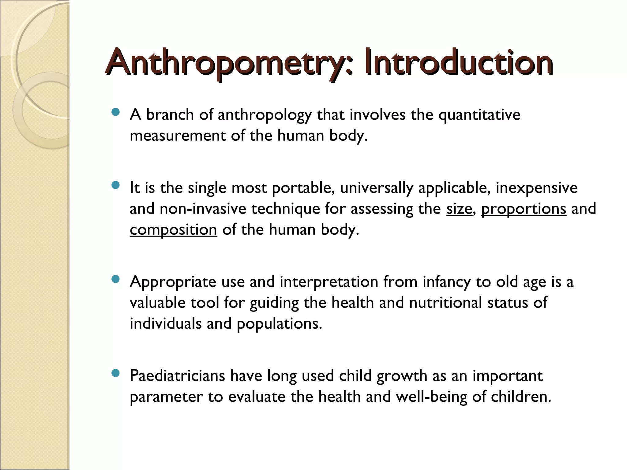 Basic anthropometry ppt. | PPT