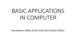 Basic Computer Application Skills | PPT
