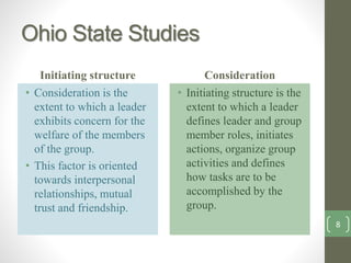 Basic approaches to leadership slides pptx | PPT