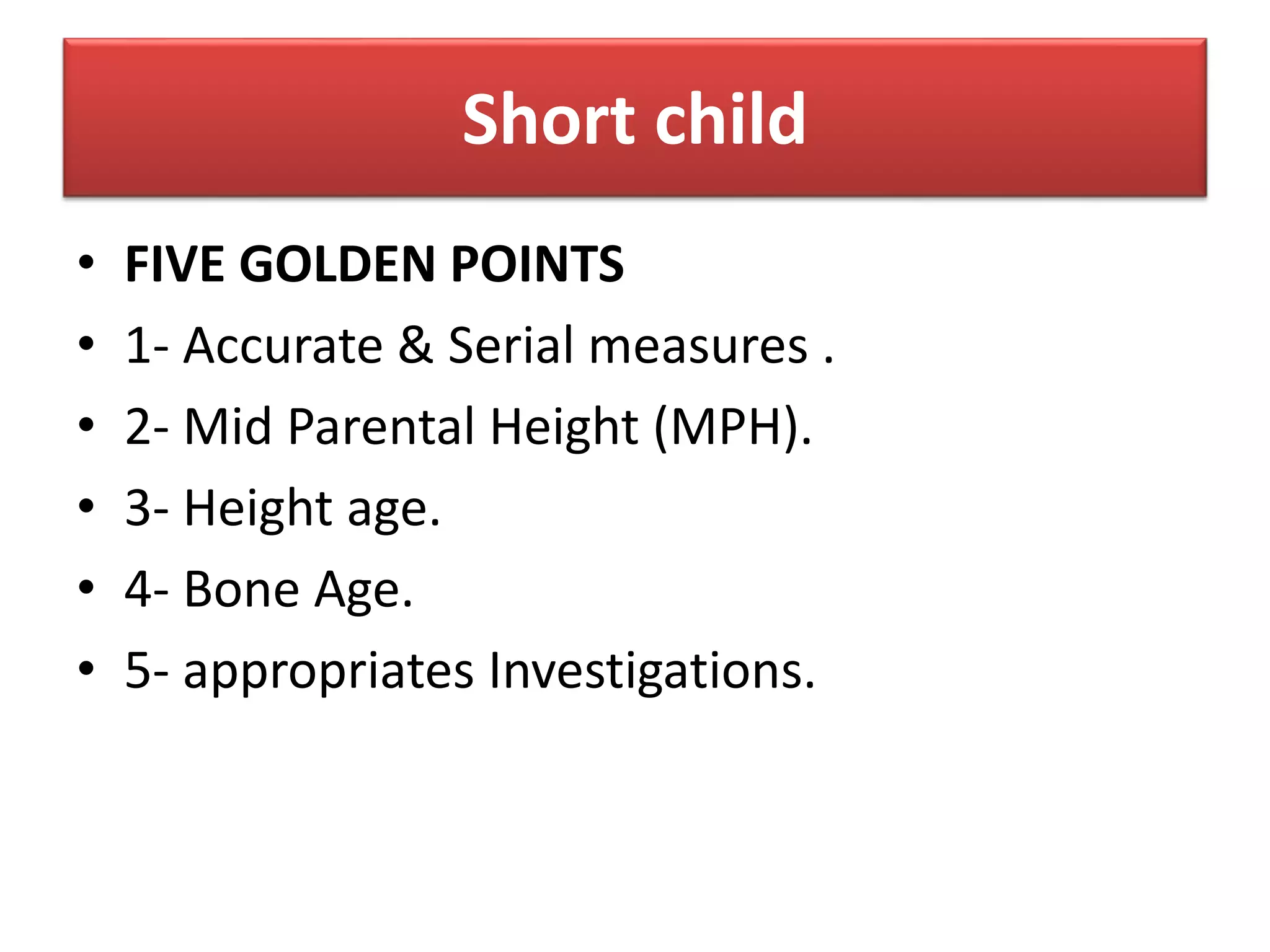 Basic approach on short stature in children | PPTX