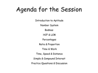 Basic Aptitude Class Quantitative aptitude | PPTX