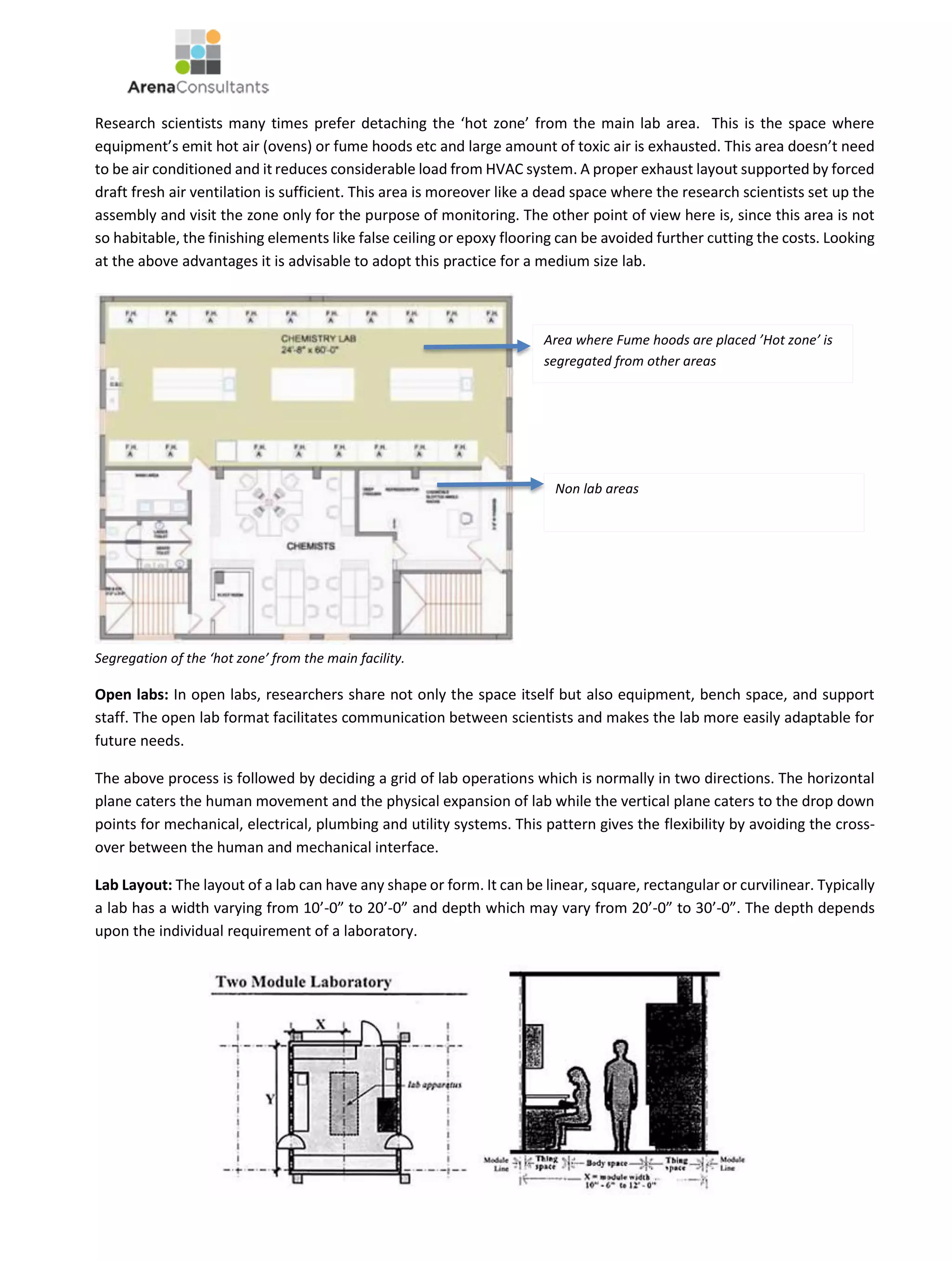 Basic architectural design considerations for a laboratory | PDF