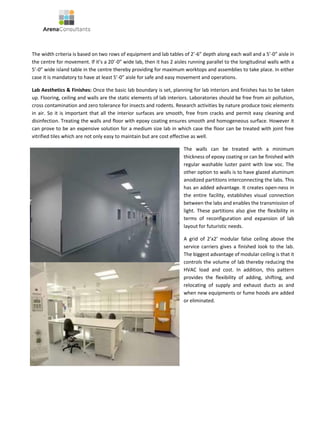 Basic architectural design considerations for a laboratory | PDF