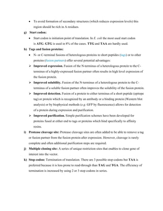 Basic architecture of expression vectors | PDF | Programming Languages ...