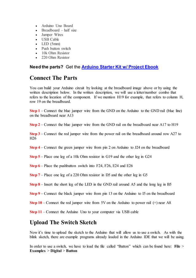 Basic arduino sketch example | PDF