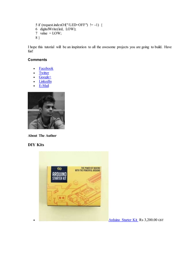Basic arduino sketch example