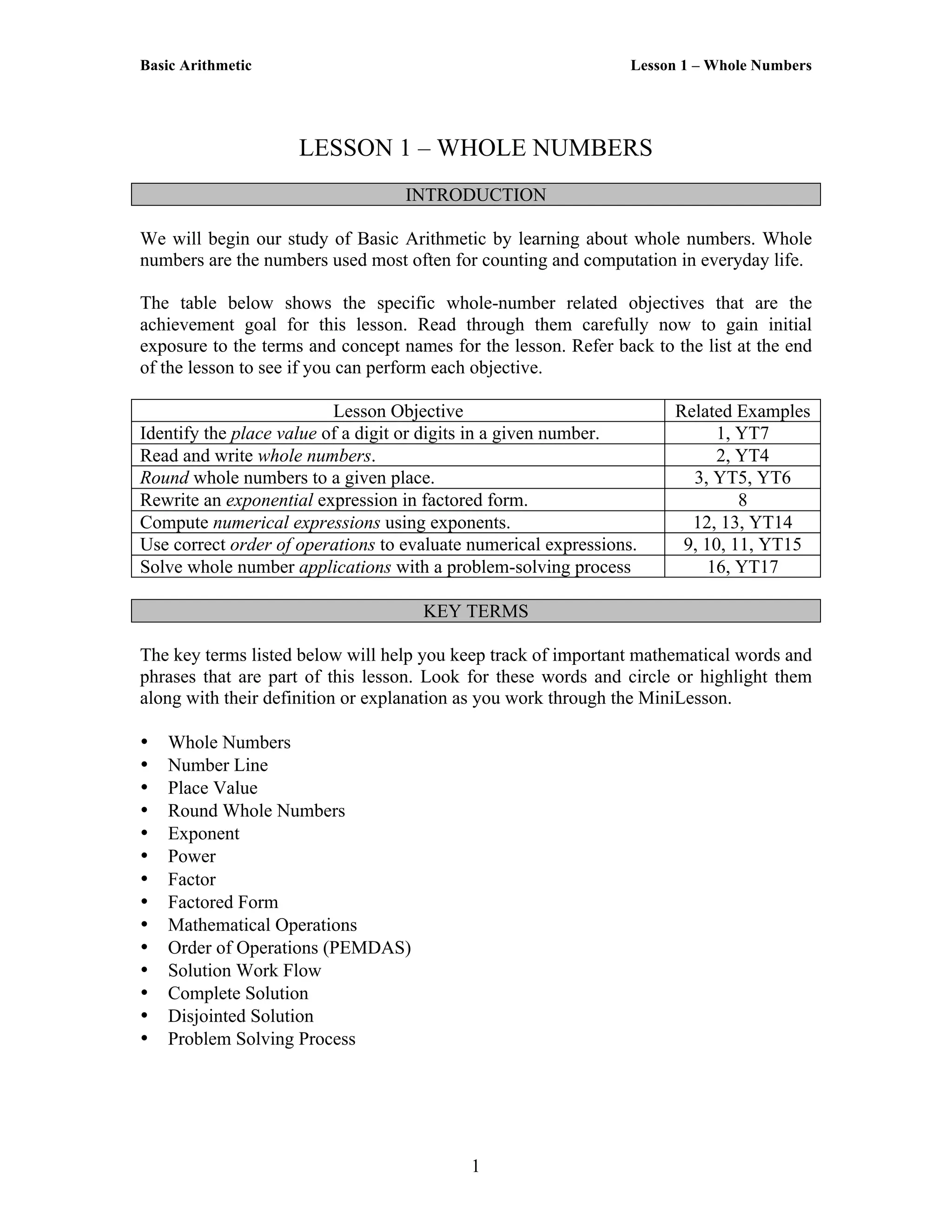 Basic arithmetic | PDF