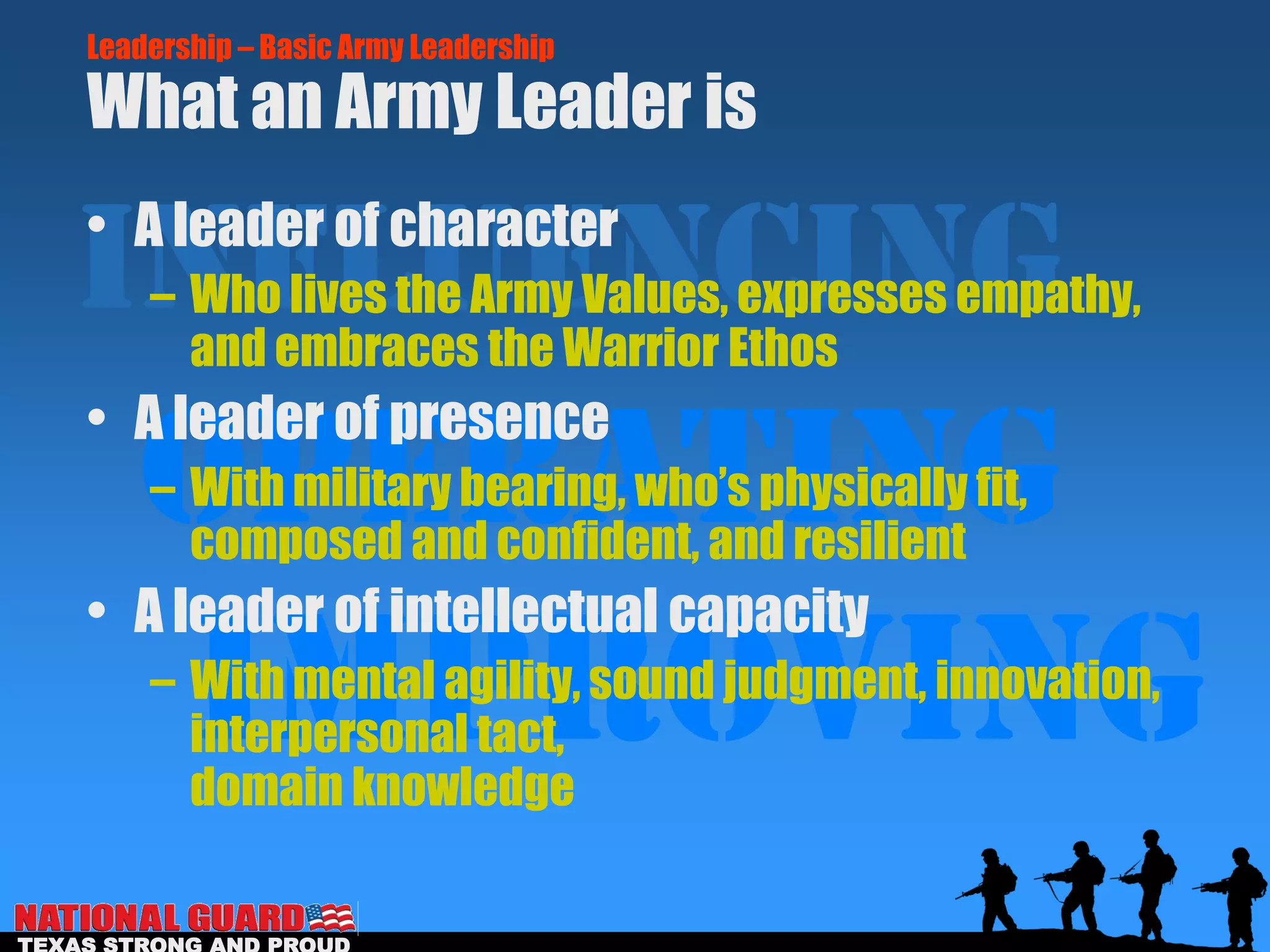 Basic army leadership | PDF