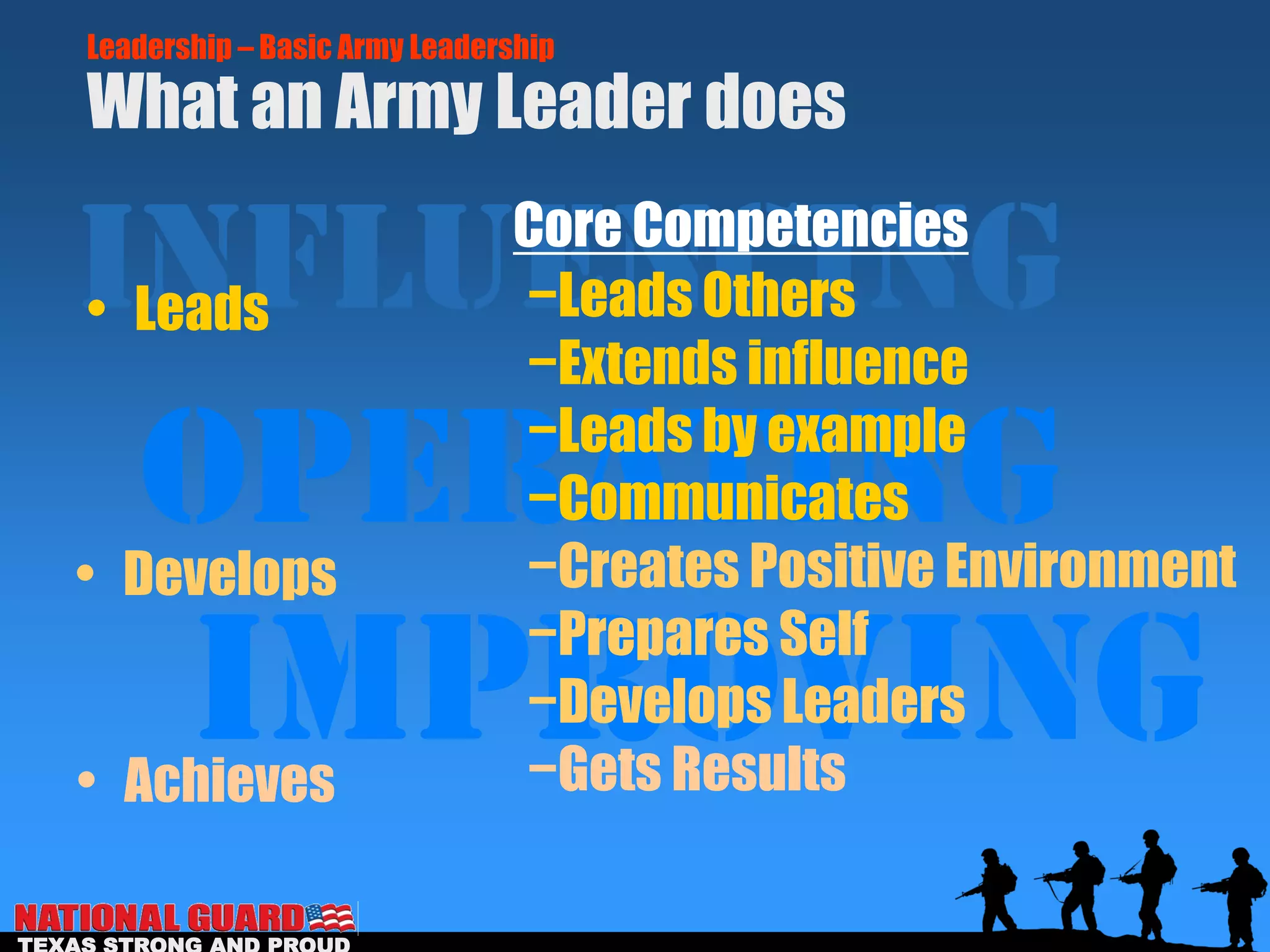Basic army leadership | PDF