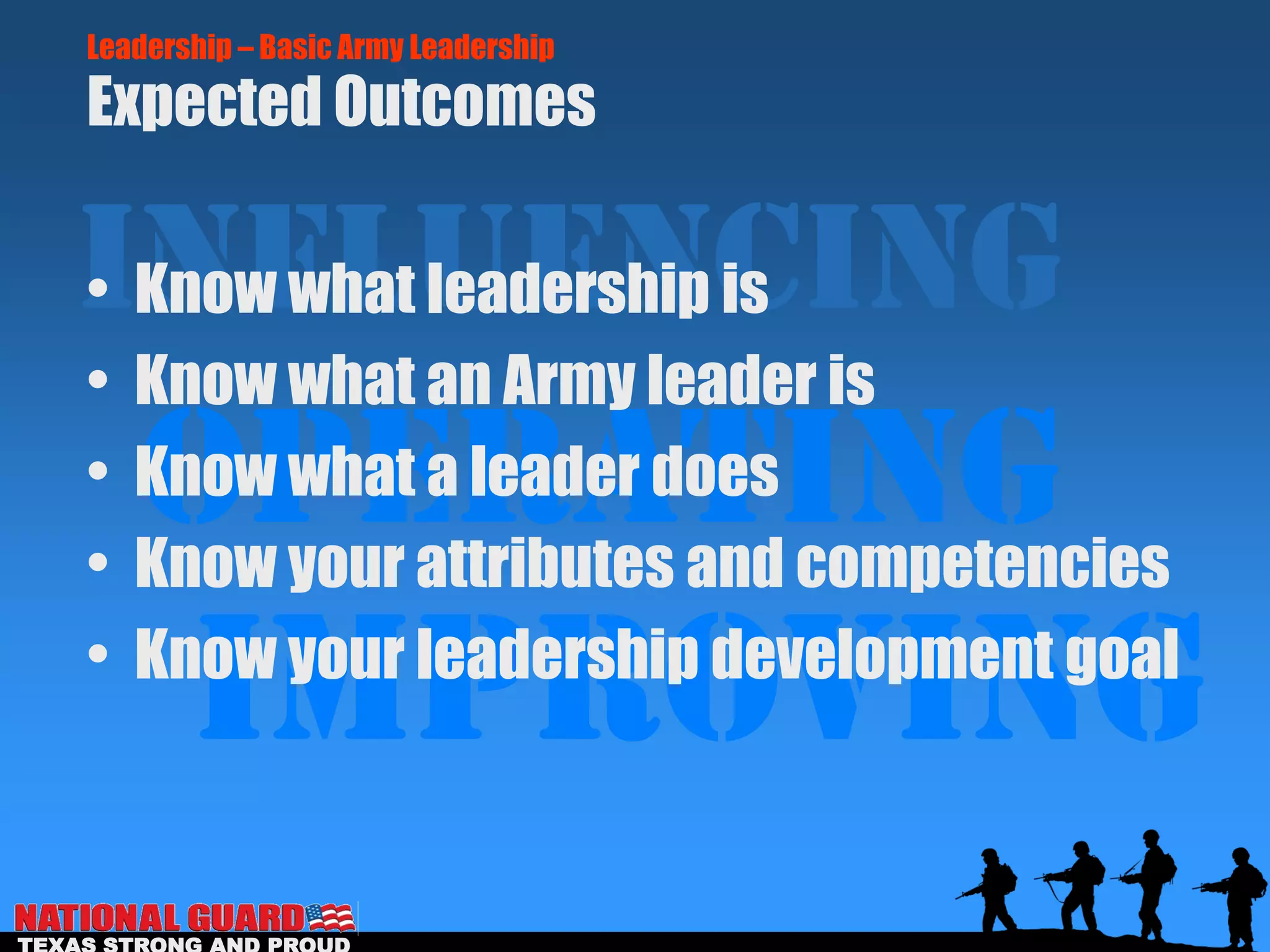 Basic army leadership | PDF