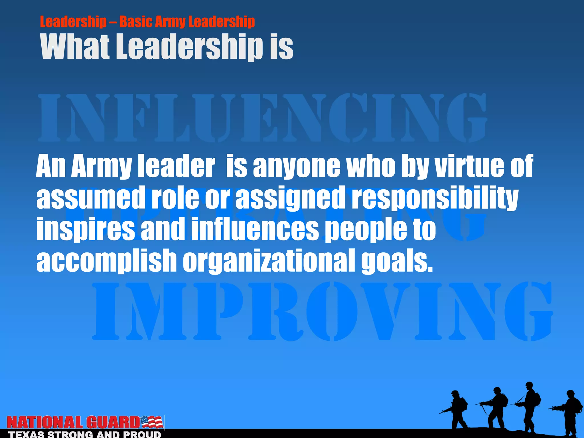 Basic army leadership | PDF