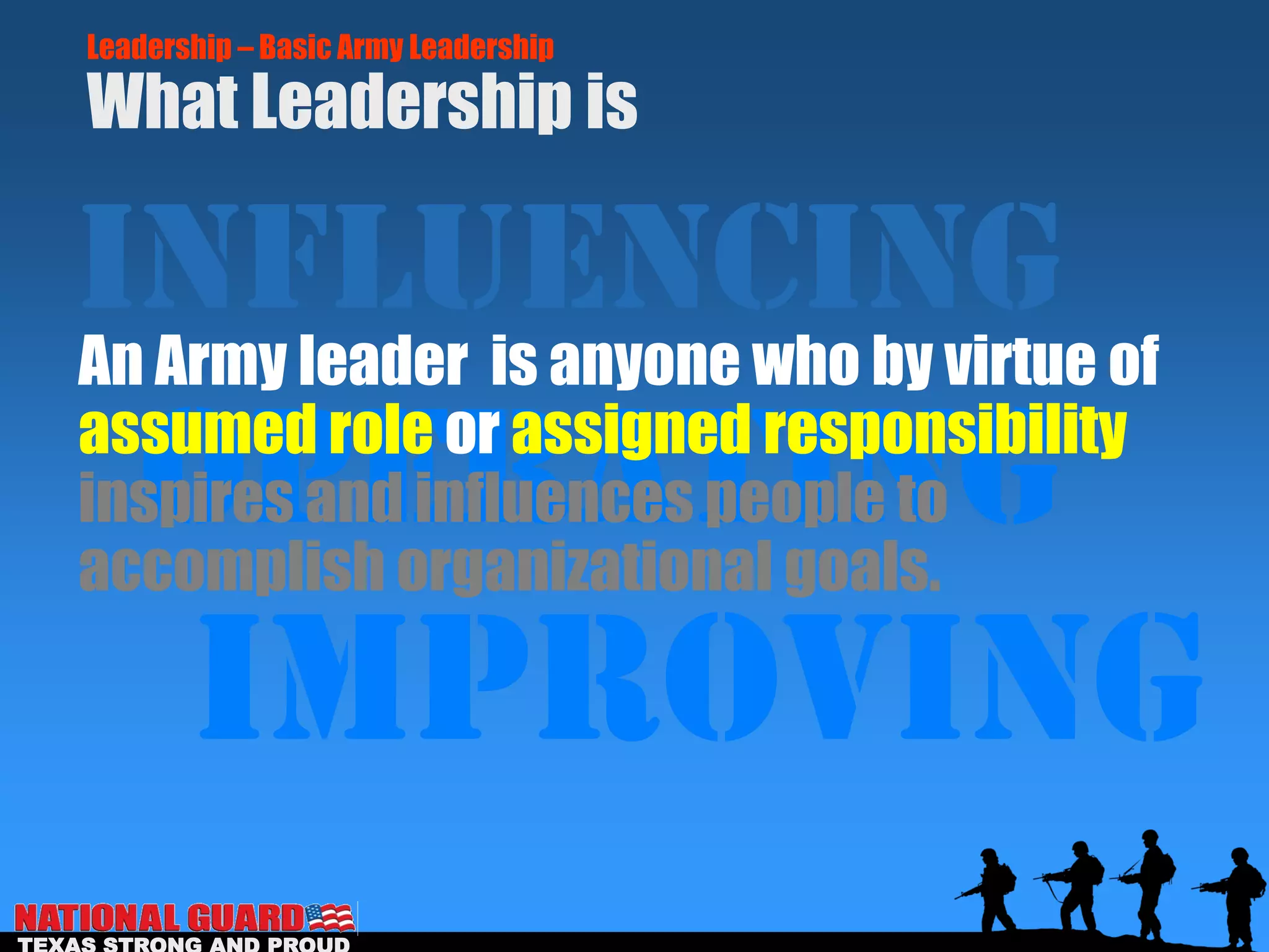 Basic army leadership | PDF