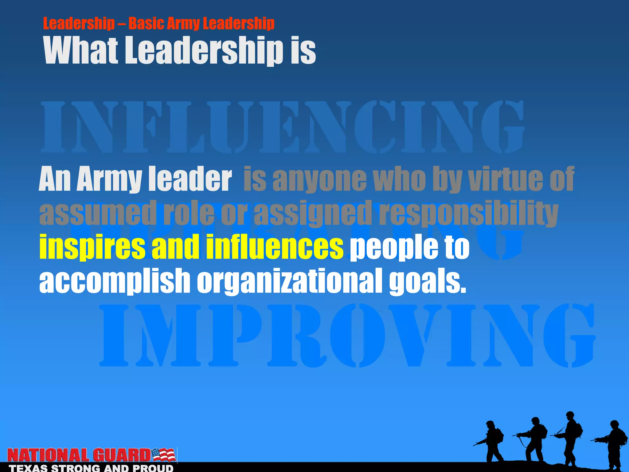 Basic army leadership | PDF