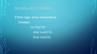 Basic array in c programming | PPT