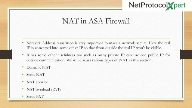 Basic ASA Configuration, NAT in ASA Firewall
