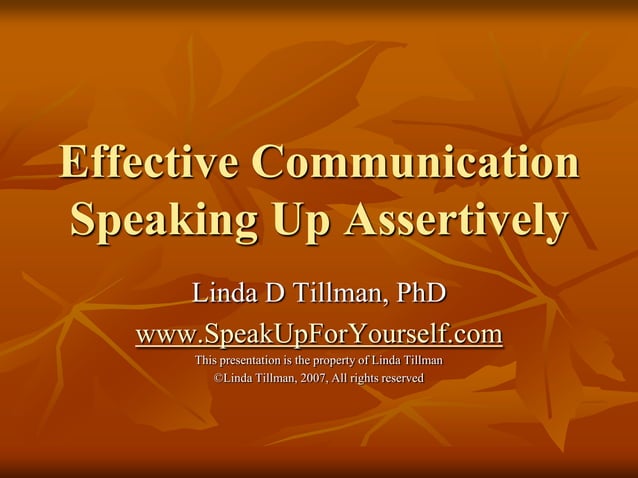 Basic assertive communication | PPT