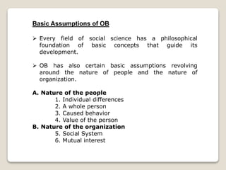 Basic assumptions of ob | PPTX