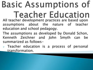 Basic assumptions of teacher education | PPTX