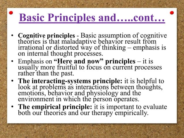 Basic Assumptions & Principles of Cognitive Behavior Therapy | PPTX ...