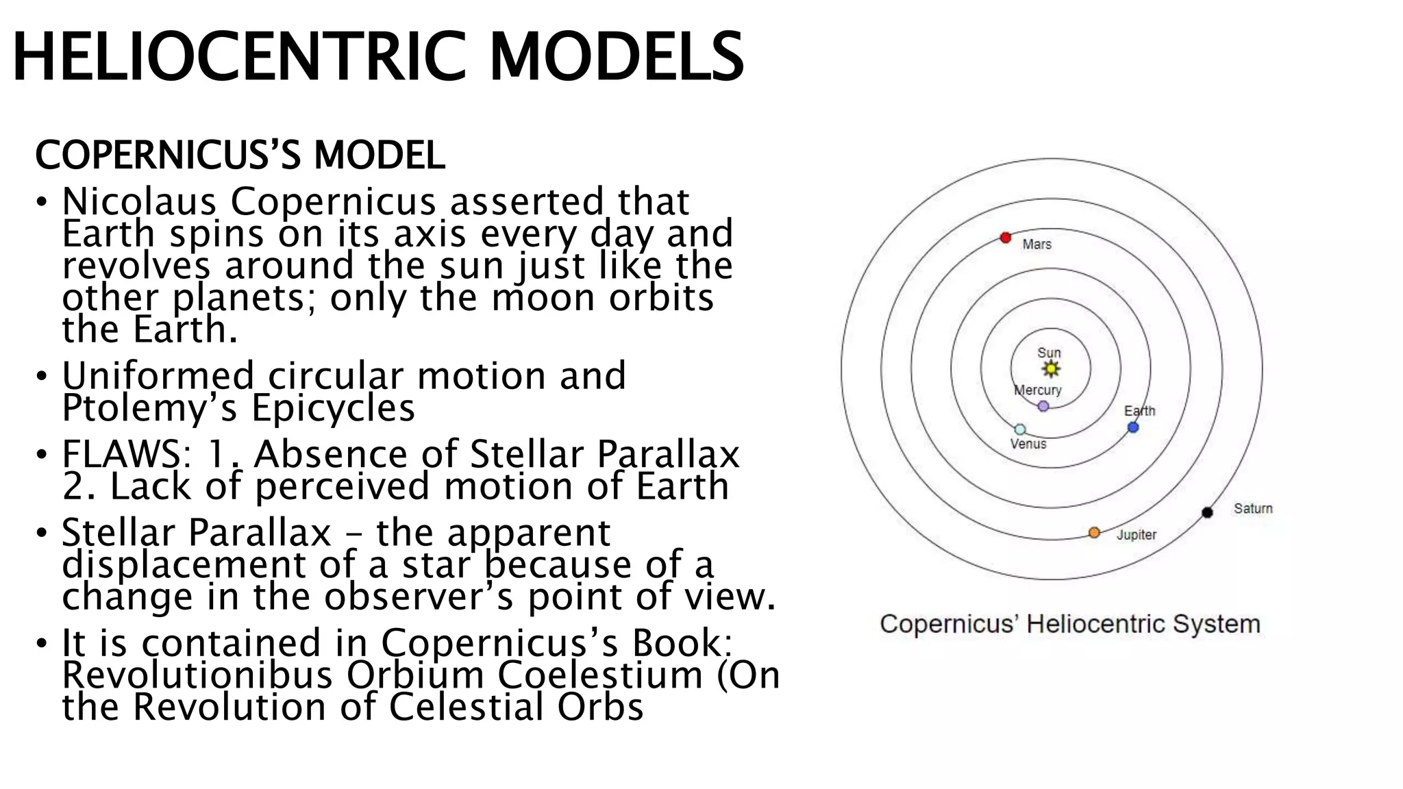 Motions of the Sky, Models of the Universe and Kepler's Laws of ...