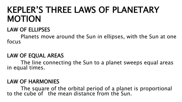 Motions of the Sky, Models of the Universe and Kepler's Laws of ...