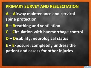 BASIC ATLS principle, management and therapy.pptx | First Aid | Injuries